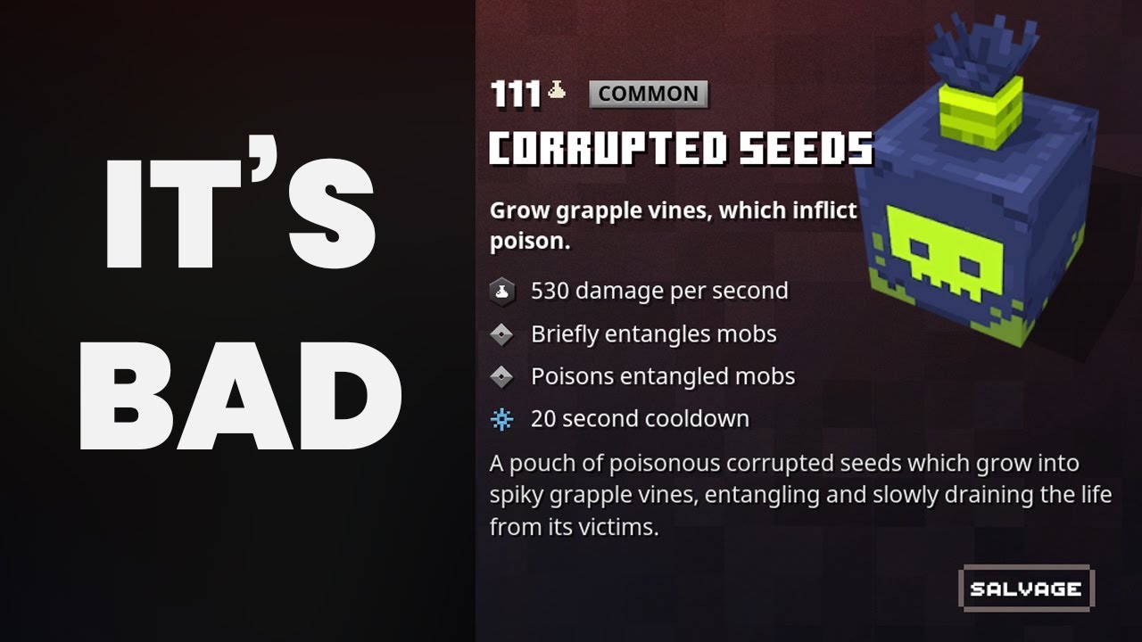 CORRUPTED SEEDS Artifact Minecraft Dungeons Gameplay | Bleeding Damage ...