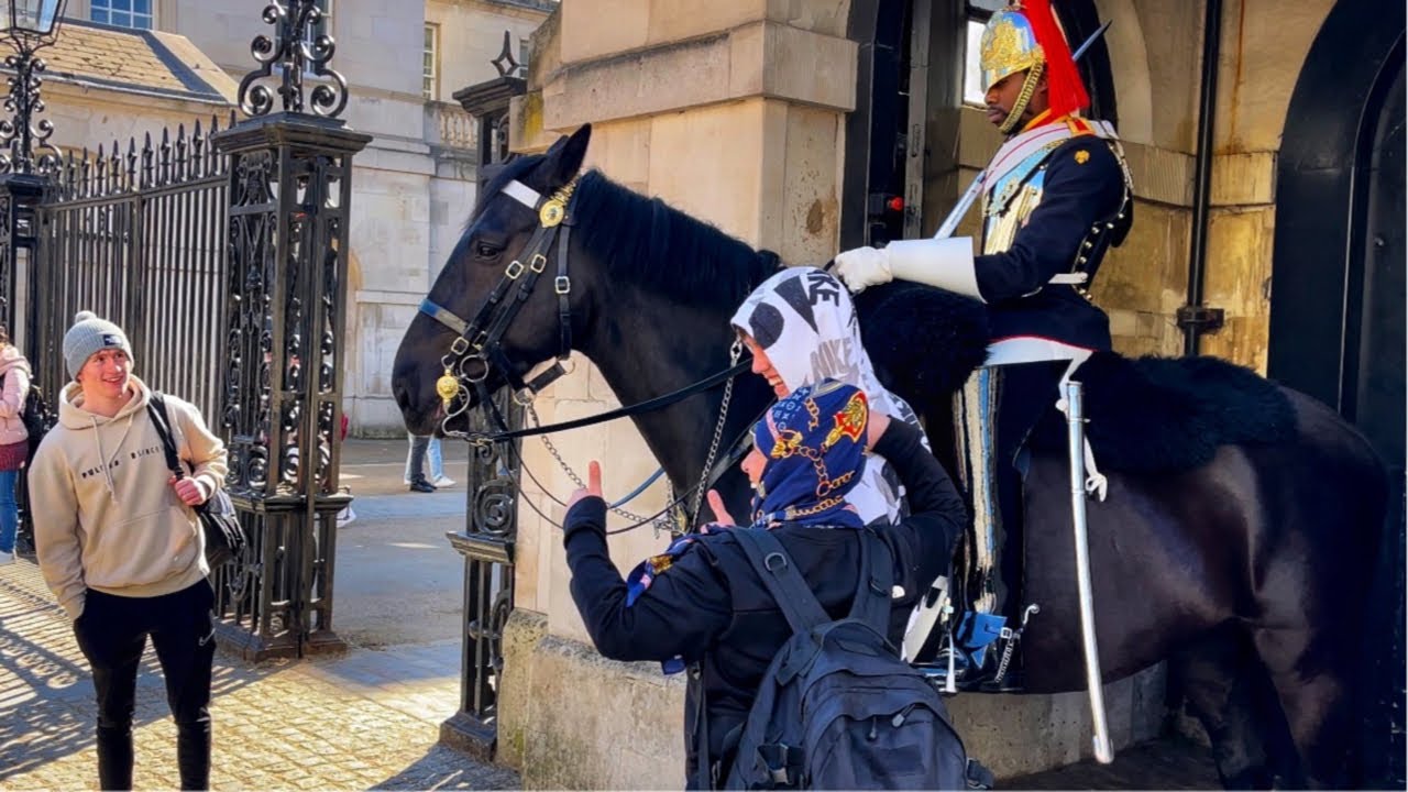 Finally Lady Karen took the charge at horse guards parade! - YouTube