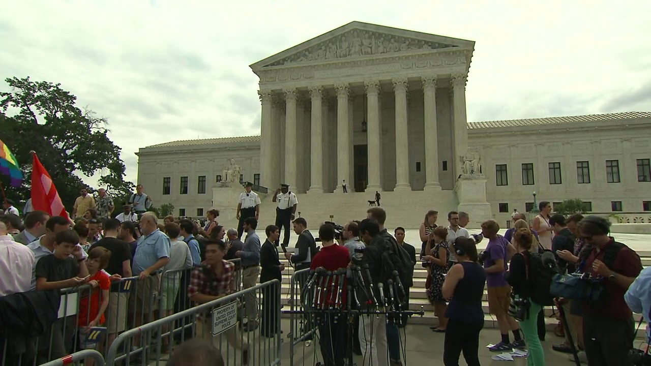 Protests outside the Supreme Court - YouTube