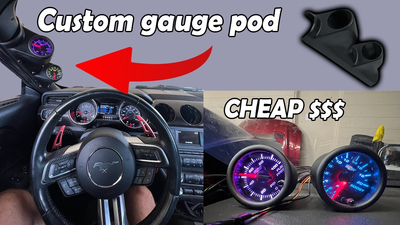Making a custom pillar pod gauge for my s550 mustang - YouTube