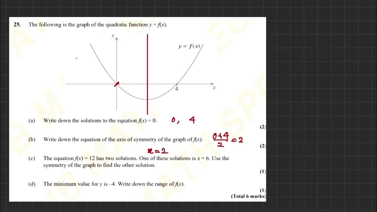 IB MATH AI SL PASTPAPER [Topic 2.3 Quadratic functions] [기출문제] - YouTube