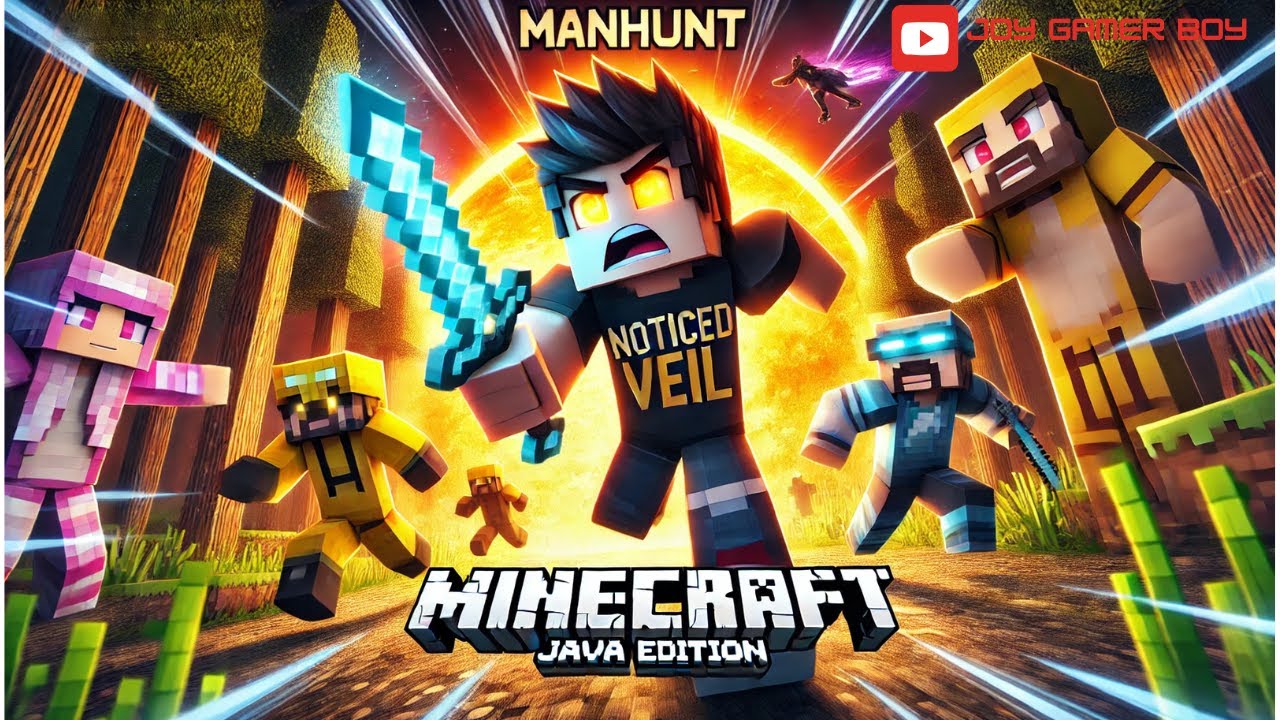 MINECRAFT SPEEDRUNNER VS 2 HUNTERS | MINECRAFT JAVA EDITION GAMEPLAY | Ft. @NoticedVeil6775 ...