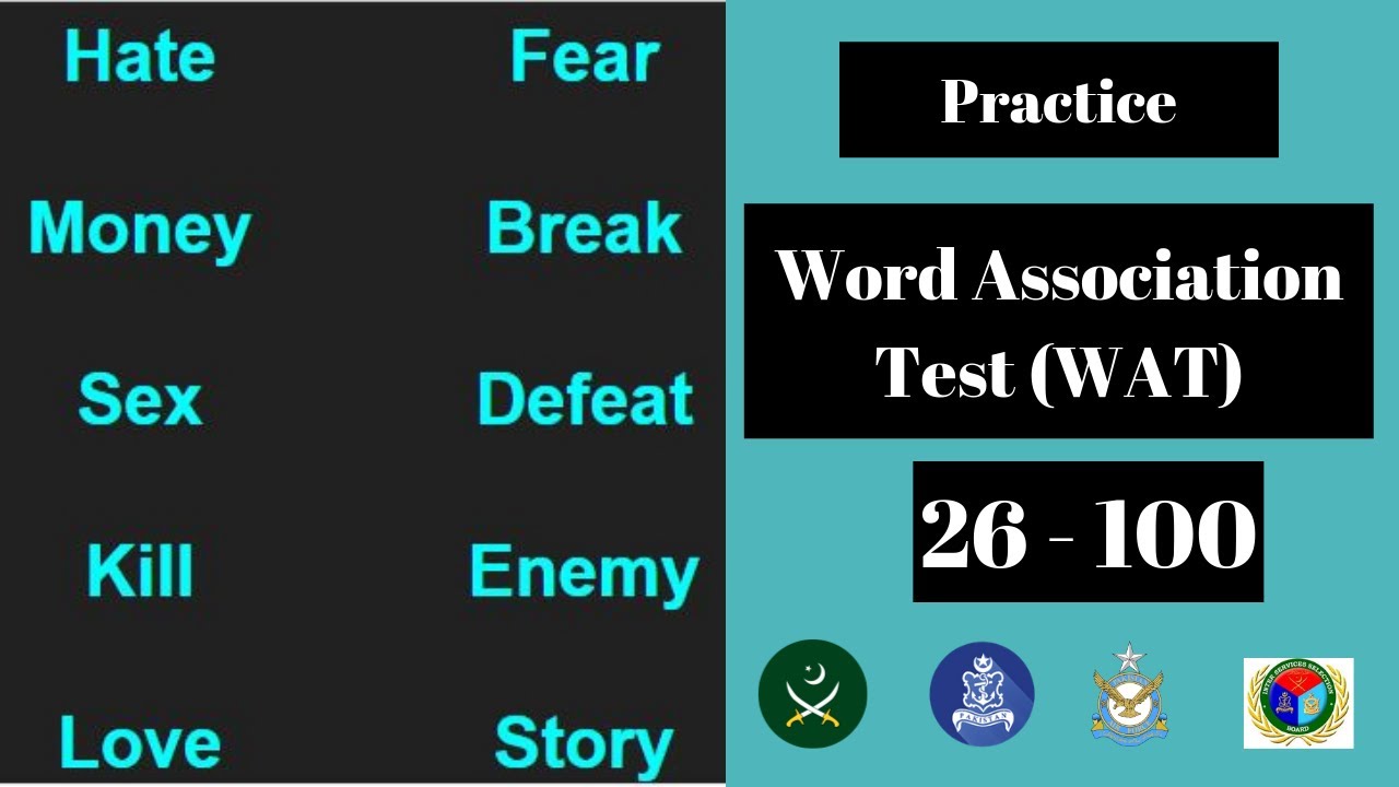 Word Association Test WAT Practice (26-100) (ISSB written Psychological ...
