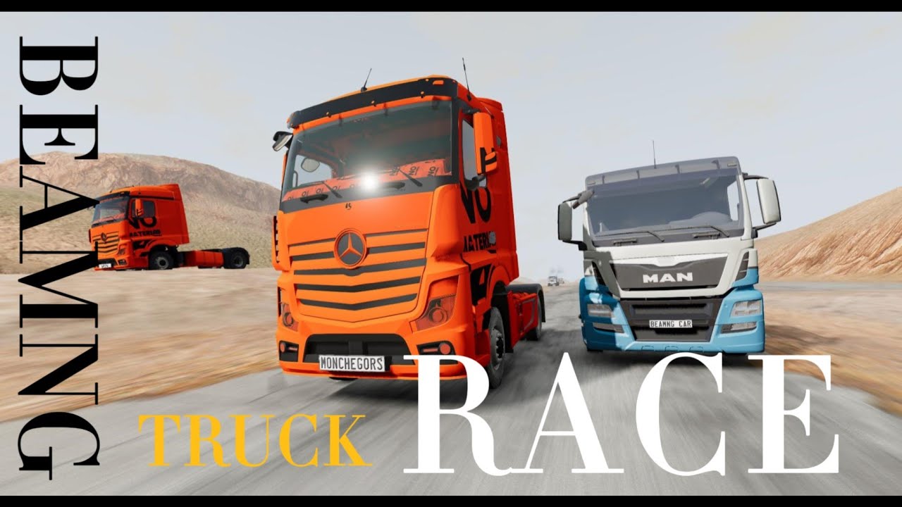 American Truck vs European Truck - BeamNG drive - YouTube
