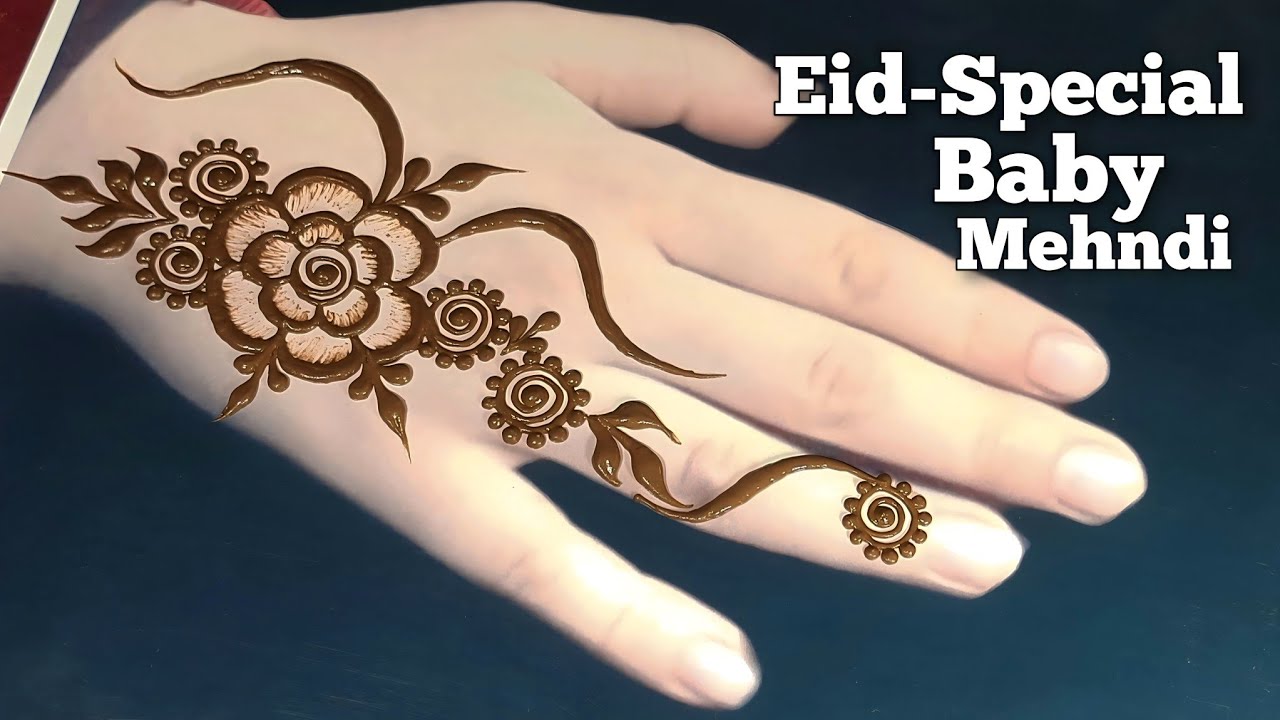 Eid-Special🔥 Baby Girl Mehndi Design || Simple Rose🌹Baby mehndi || Baby ...