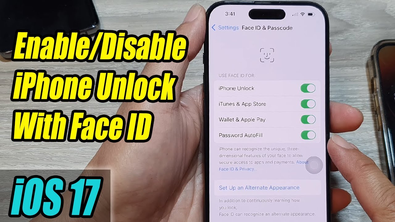 iPhone iOS 17: How to Enable/Disable iPhone Unlock With Face ID - YouTube