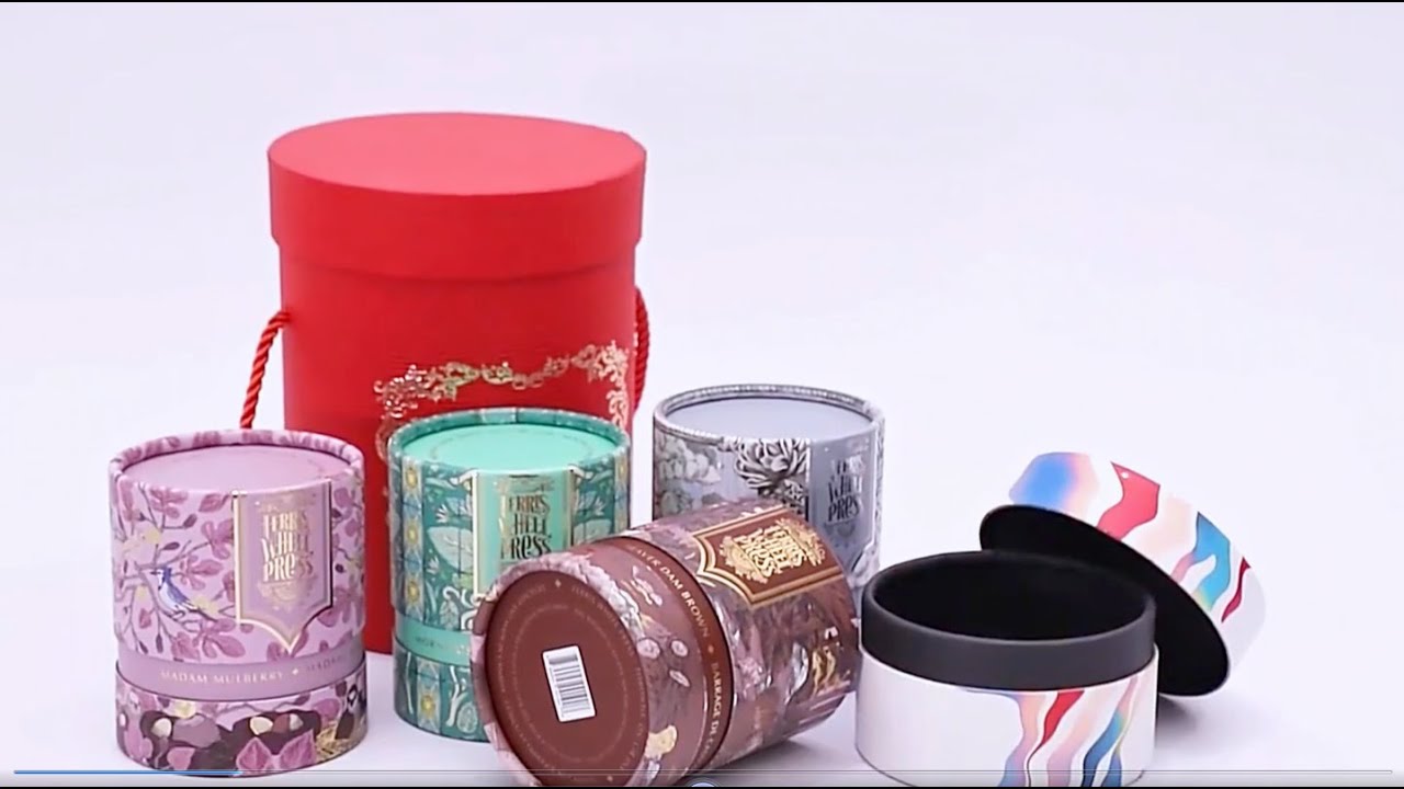 Round boxes paper packaging for products - YouTube