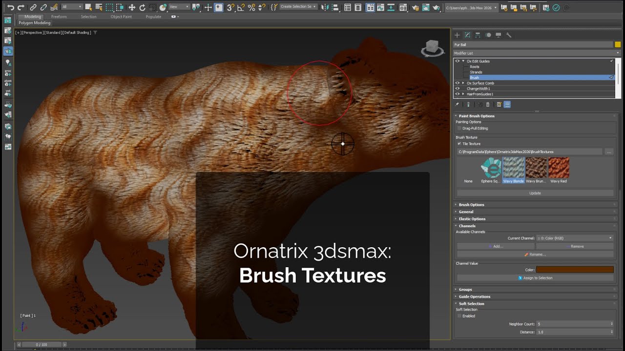 Ornatrix 3dsmax: Brush Textures - YouTube