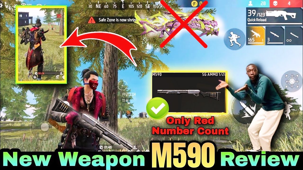 Free Fire M590 Full Review | Free Fire New Weapon M590 Full Review | FF ...