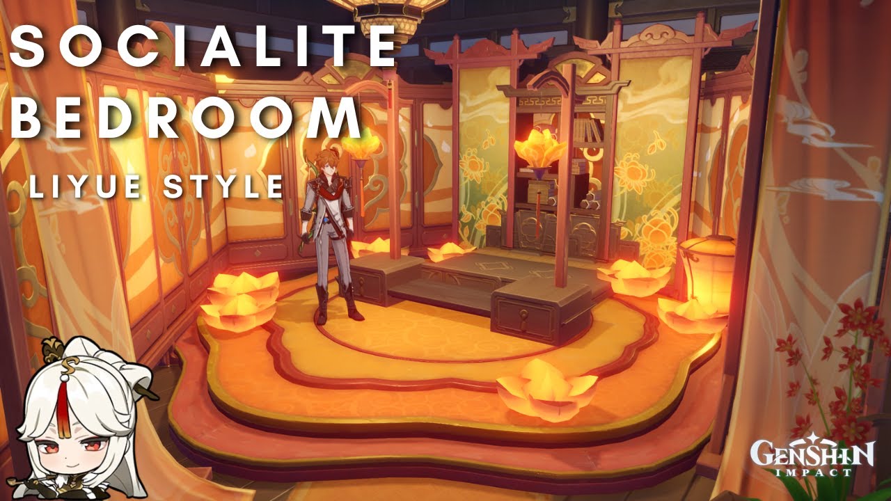 🏮 Socialite Bedroom 🏮| Liyue Style | Interior Design - YouTube