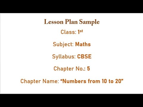 1st CLASS MATHS LESSON PLAN / NUMBERS FROM 10 TO 20 - YouTube