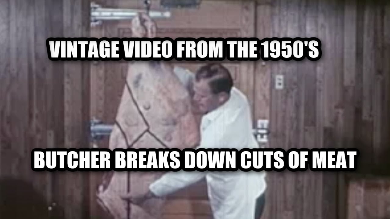 Throwback 1950's Video of Butcher Breaking Down Cuts of Meat - YouTube