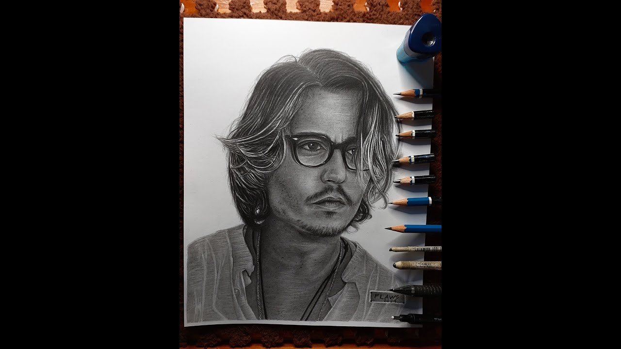 Timelapse Drawing #18 Johnny Depp - YouTube