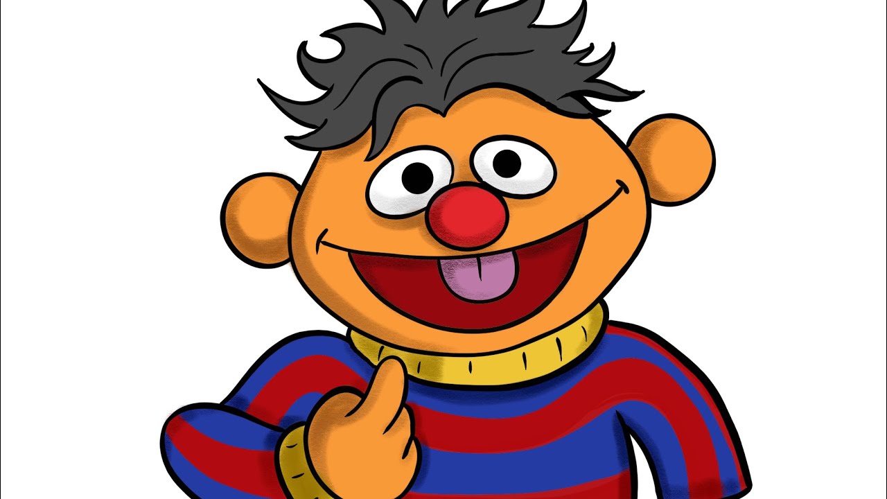 How to Draw ERNIE in SESAME STREET - YouTube