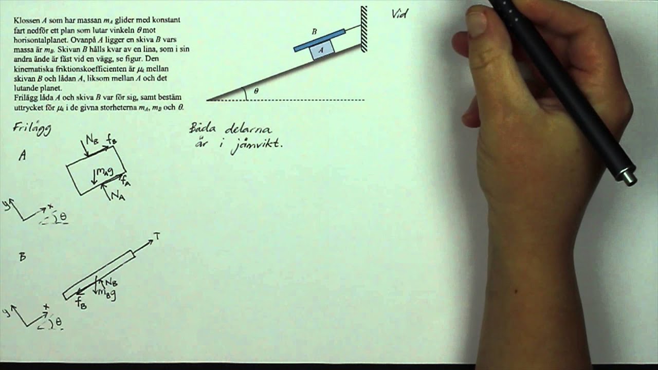 9D FRIKTION Kinematisk friktionskoefficient på lutande plan - YouTube