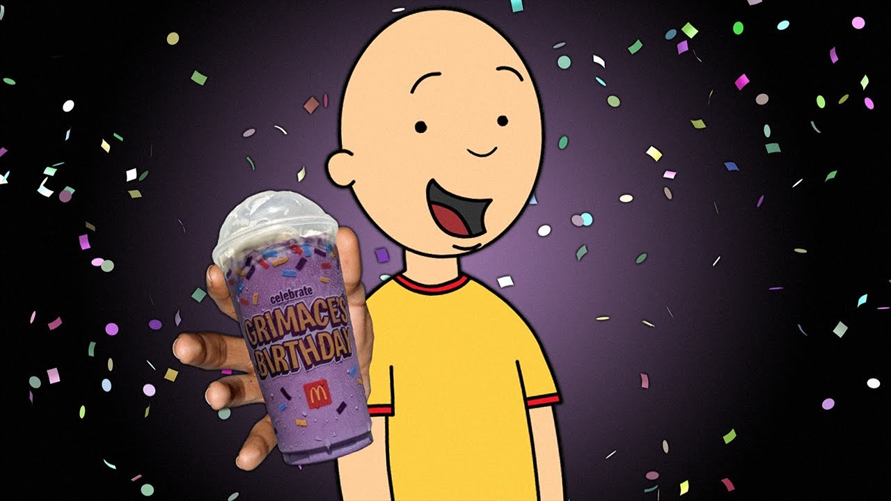 Caillou Tries The Grimace Shake - YouTube