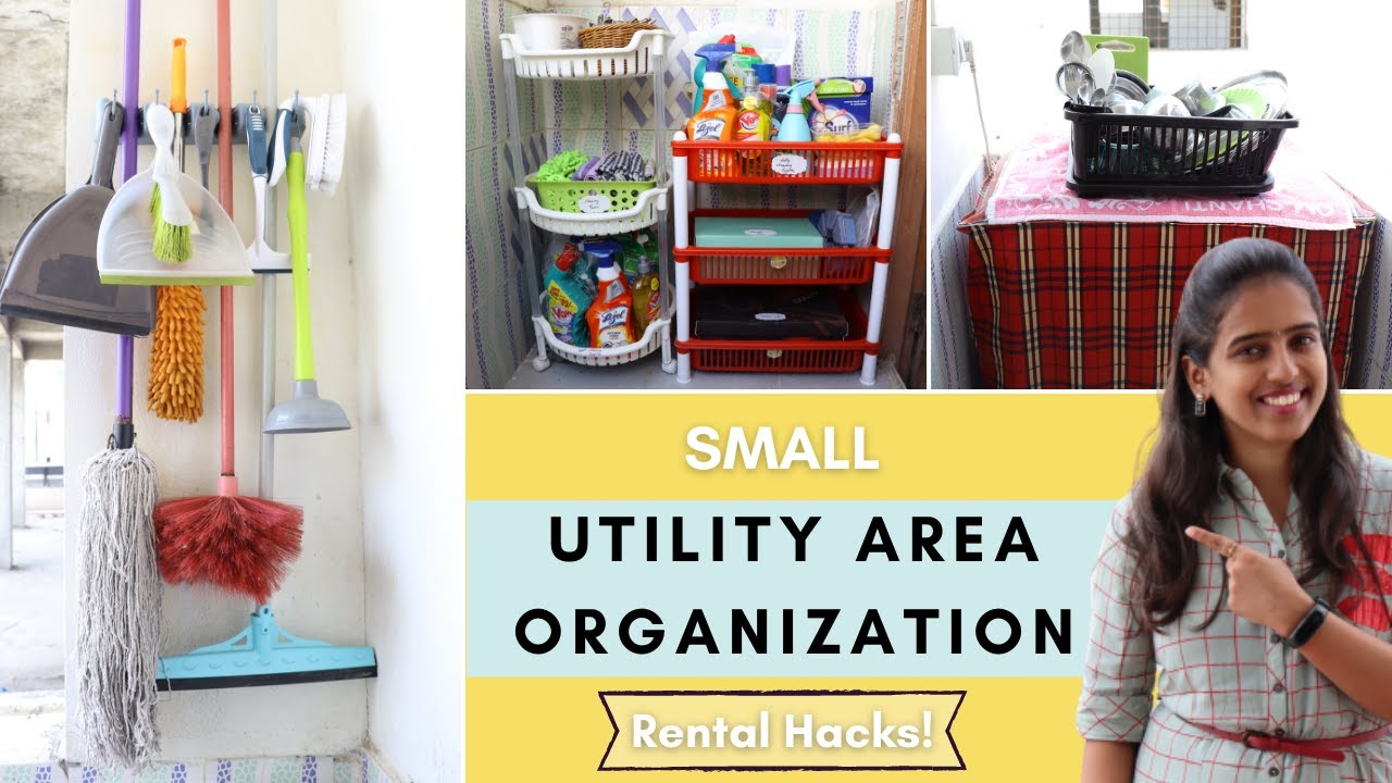 How To Organize Small Utility Area| Budget Friendly Ideas| Utility Area ...