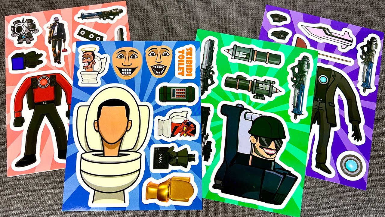 27 Minutes Satisfying 🚽 Skibidi Toilet Sticker Book with Large ...