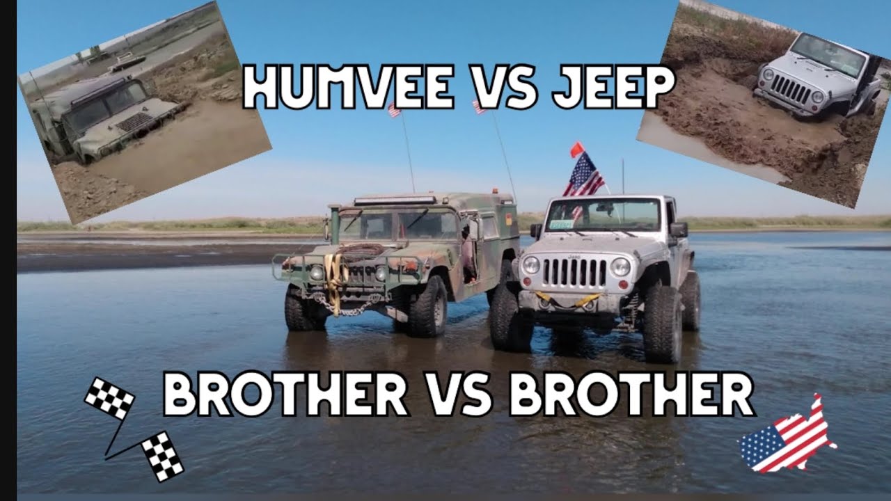 Humvee vs Jeep, Brother vs Brother! Water Crossing Mayhem! Moses Lake ...