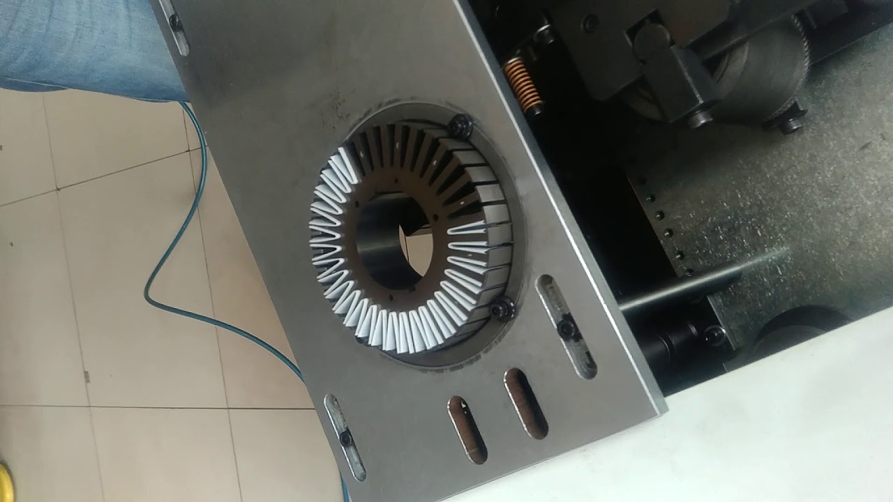 Electrical motor rotor insert paper machine - YouTube