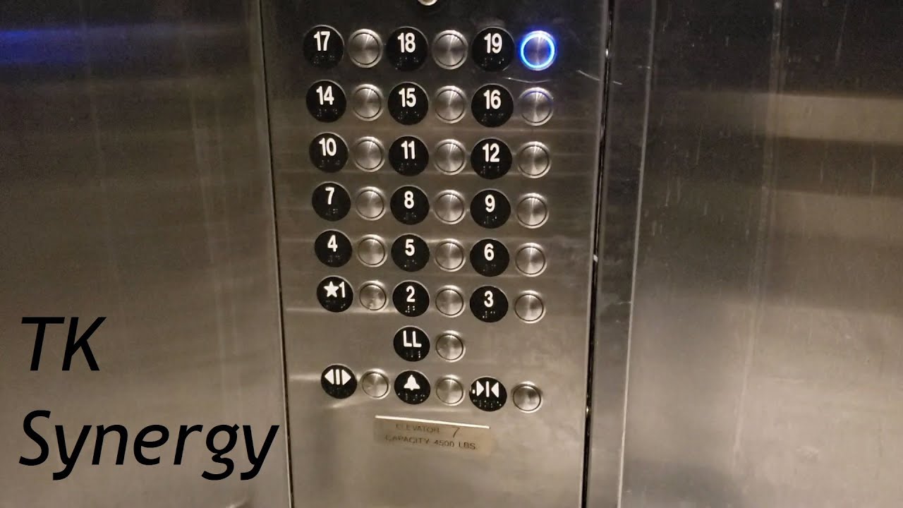 ThyssenKrupp Synergy MRL Traction Service Elevator @ Renaissance Hotel, Cincinnati, OH - YouTube