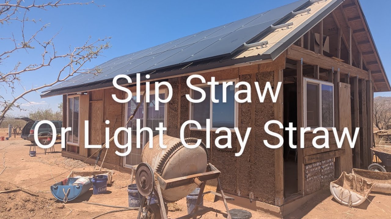 Slip Straw or Light Clay Straw DIY Walls - YouTube