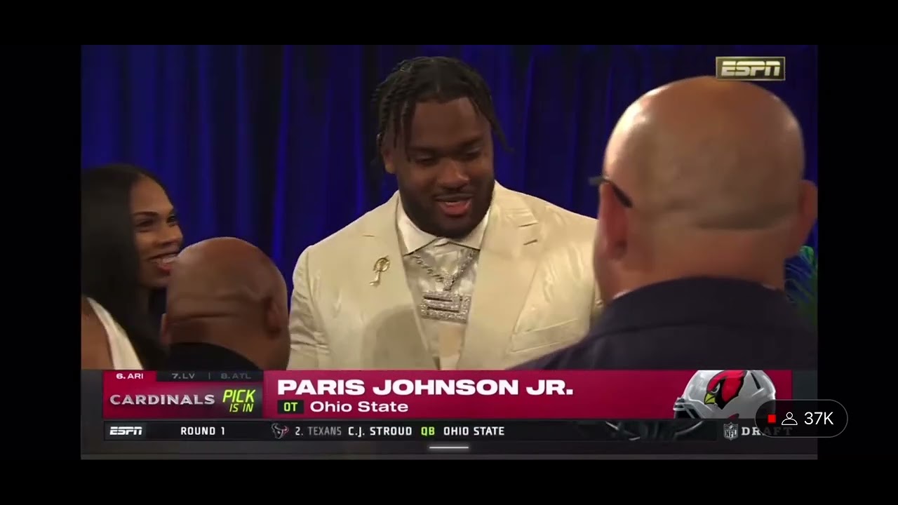 Cardinals trade with Lions and draft Paris Johnson Jr. at #6 - YouTube