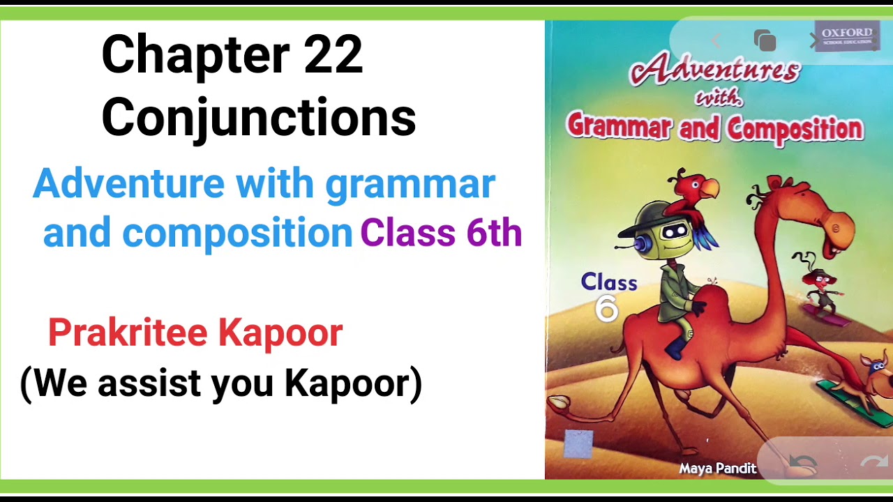 Chapter 22 Conjunctions class 6th Adventure with grammar and ...