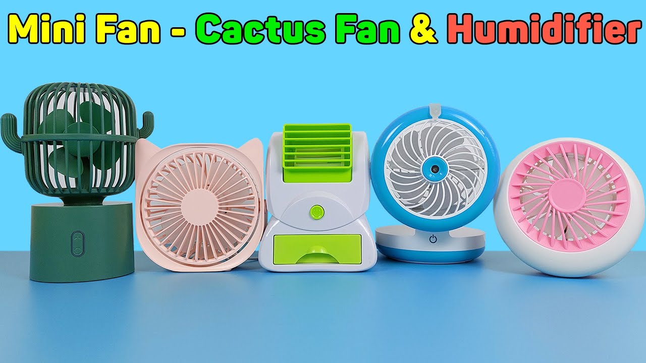 Mini Fan - Cactus Fan USB Shaking Head & Oscillating, Humidifier ...