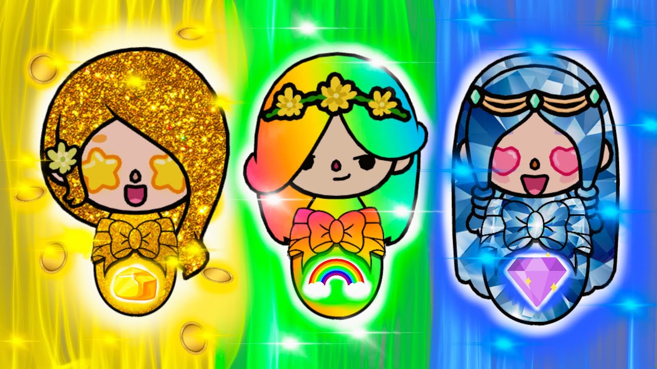 All Golden, Rainbow And Diamond Hair Compilation | Toca Life Story ...