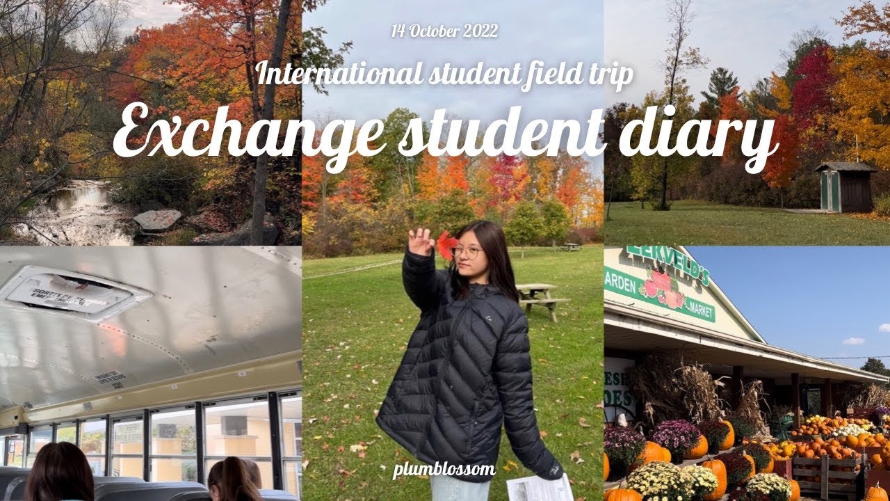 International student field trip: waterfall, apple picking, autumn ...