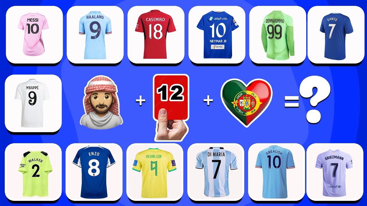 😱Guess the football players by their red card, injury, jersey and song ...