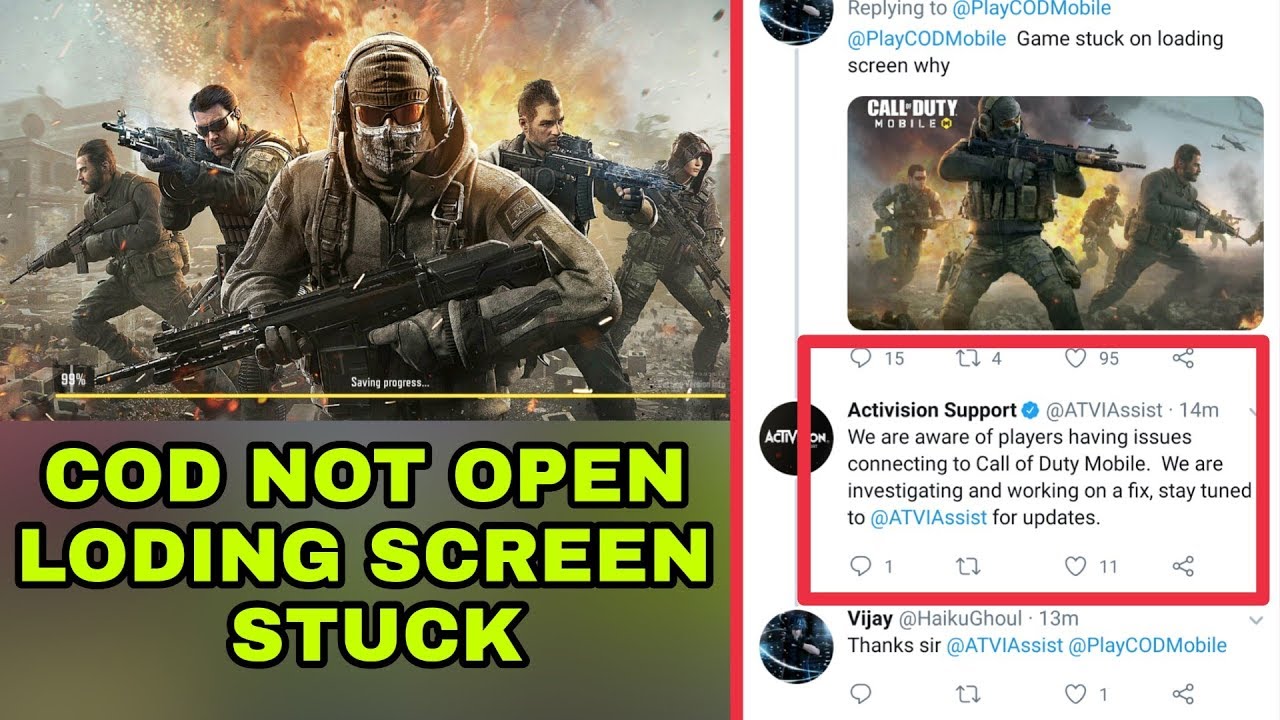 Call of duty mobile not working loading screen stuck problem - YouTube