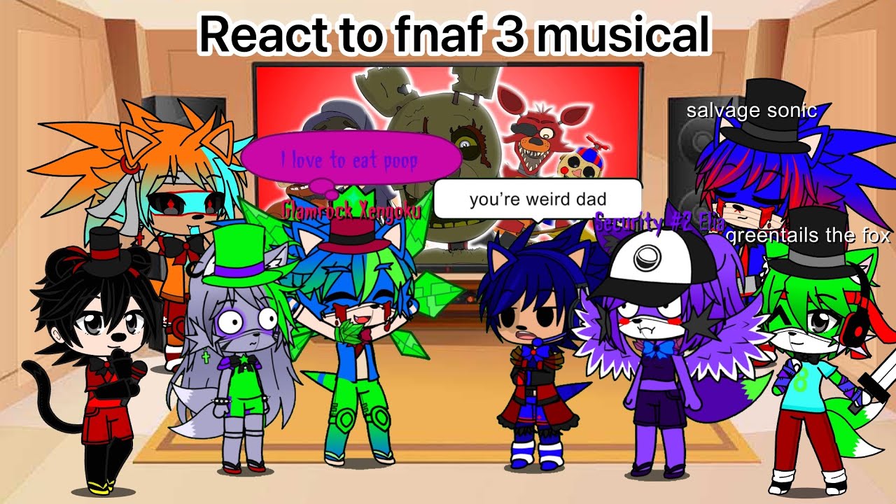 youtubers fnas users react to fnaf 3 musical - YouTube