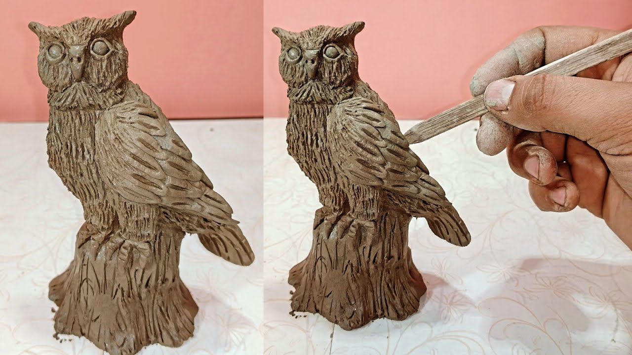 owl making | how to make a owl with clay | clay owl making | clay ...