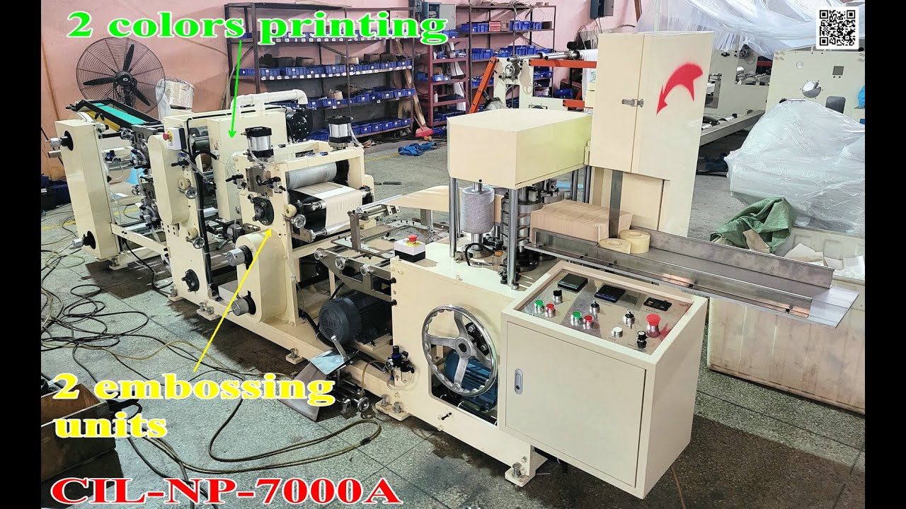Double Color Printing & Embossing unit Folding Napkin paper Serviette ...