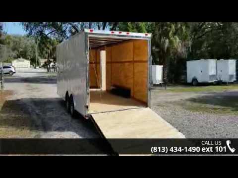 White 20ft. Car Hauler Enclosed Trailer - Snapper Traile... - YouTube