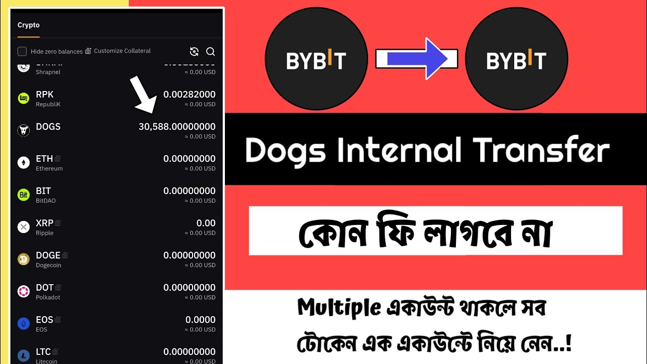 Bybit To Bybit Dogs Transfer || Zero Fee || Dogs Airdrop || Telegram ...