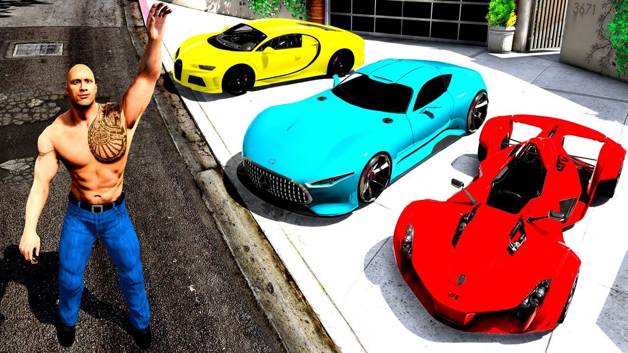 Collecting THE ROCK'S SUPER CARS in GTA 5! - YouTube