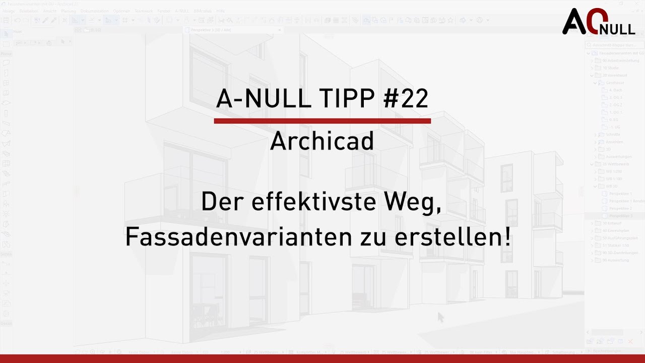 👉 A-NULL Tipp #22 | Archicad: Der effektivste Weg, Fassadenvarianten zu erstellen - YouTube