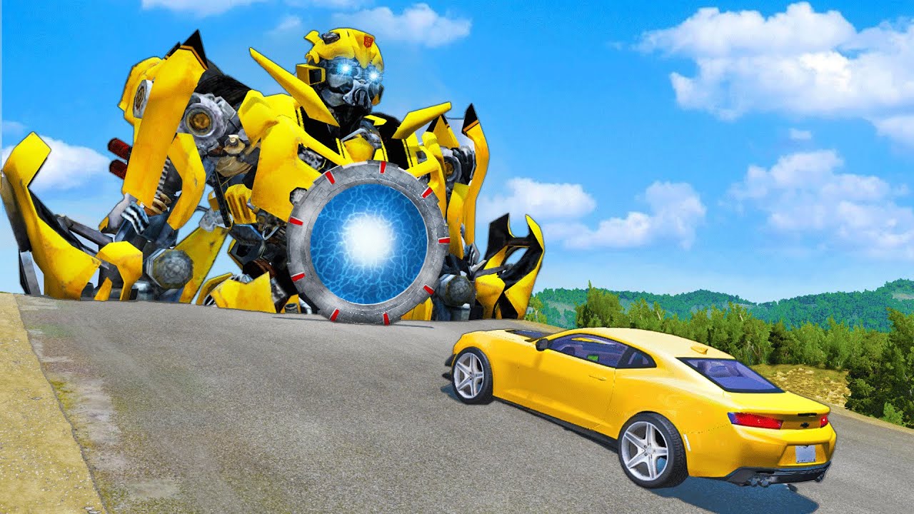 GIANT BUMBLEBEE PORTAL TRAP - BeamNG Drive Transformers Challenge - YouTube