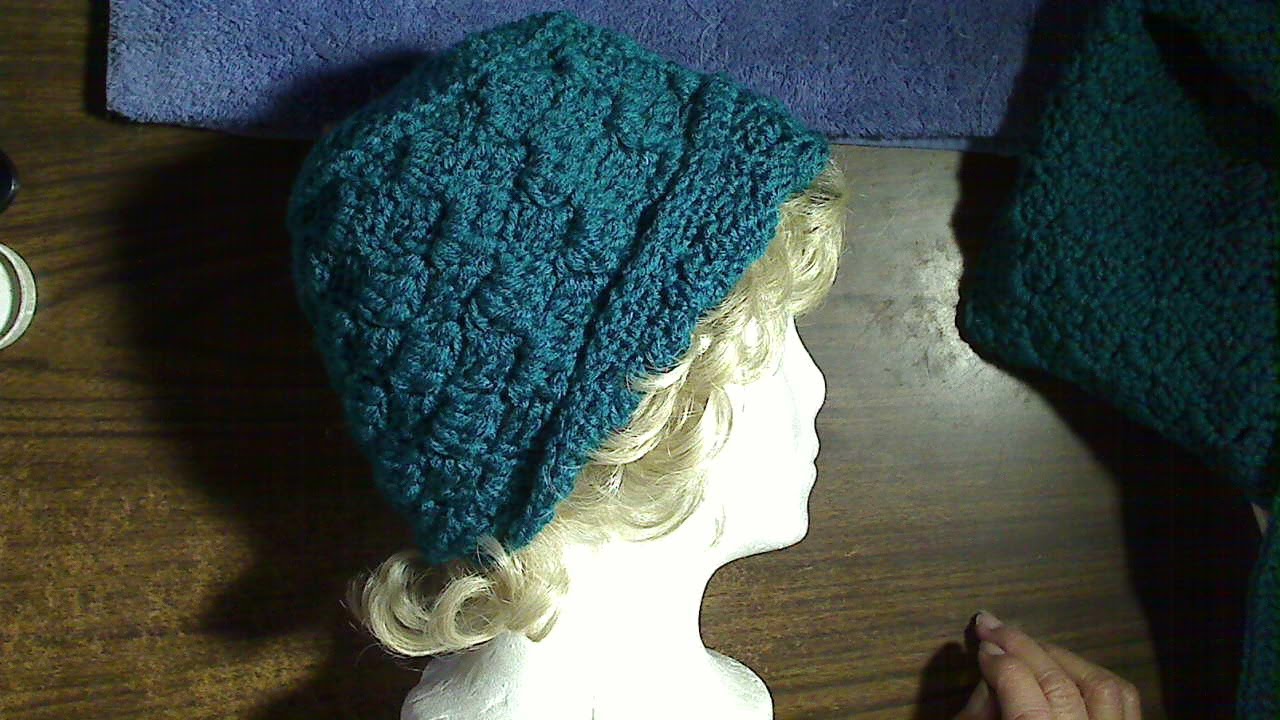 C2C crocheted hat Left handed - YouTube