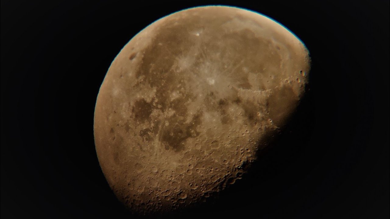 The moon through Celestron AstroMaster 130 EQ - YouTube