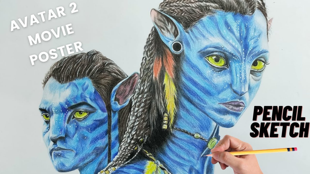 AVATAR 2 THE WAY OF WATER MOVIE POSTER DRAWING || PENCIL SKETCH DRAWING ...