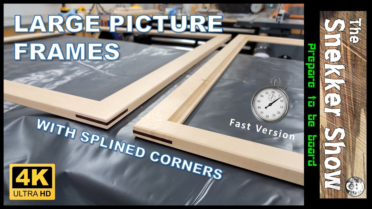 Large picture frames with splined corners (fast version) - YouTube