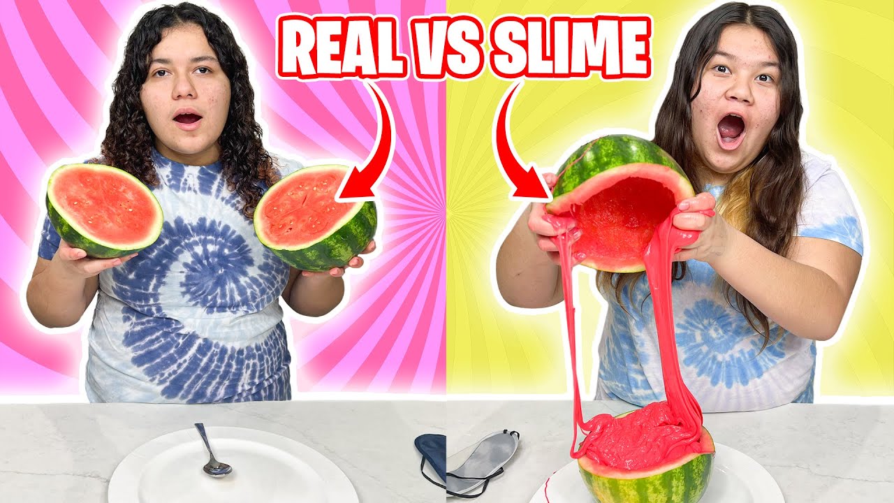 Real Food vs Slime Food Switch Up Challenge! - YouTube