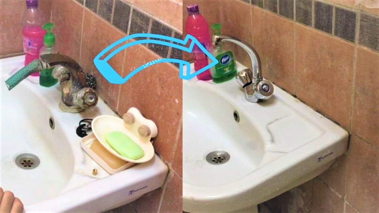 How to Remove and Replace a Bathroom Wash basin twin lever tap - YouTube