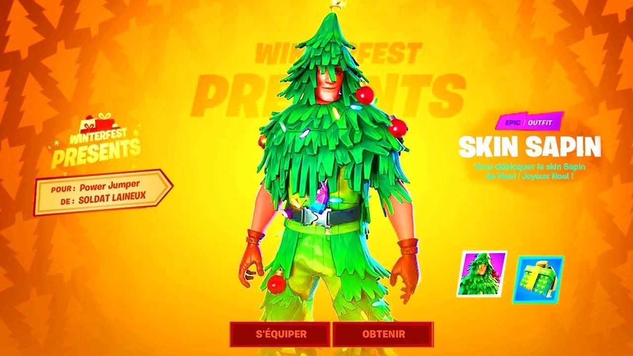 Comment avoir le skin sapin de Noël sûr fortnite 2020 - YouTube