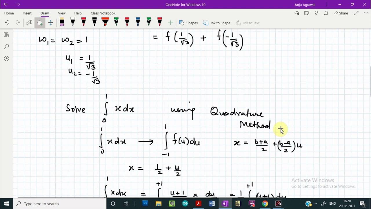 Gauss Legendre Quadrature Method using Scilab - YouTube