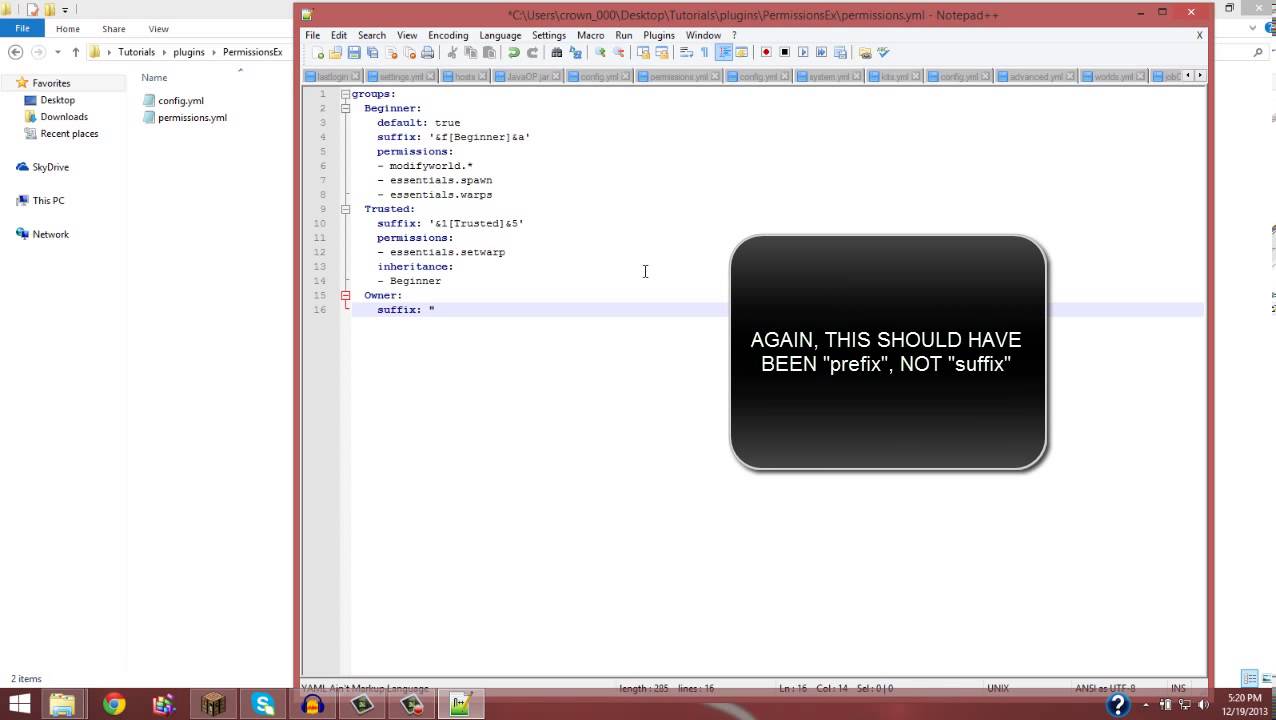 Permissionsex Bukkit Plugin Tutorial 172 Youtube